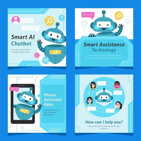 Ai Chatbot Technology Post Template 21172998 Vector Art At Vecteezy