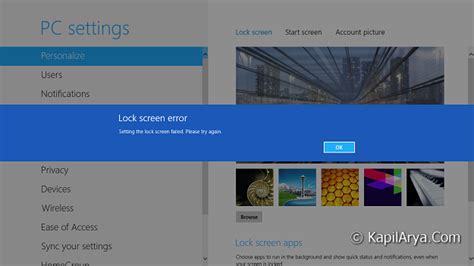 FIX Setting The Lock Screen Failed Please Try Again For Windows
