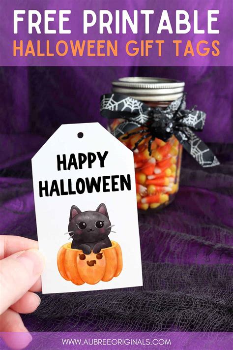Black Halloween Printable Gift Tags