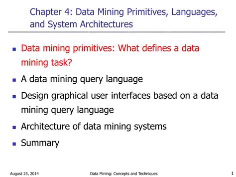 Ppt Chapter 4 Data Mining Primitives Languages And System
