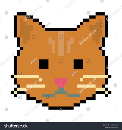 Cat Face Pixel Art Style 32 Stock Vector Royalty Free 2176461907