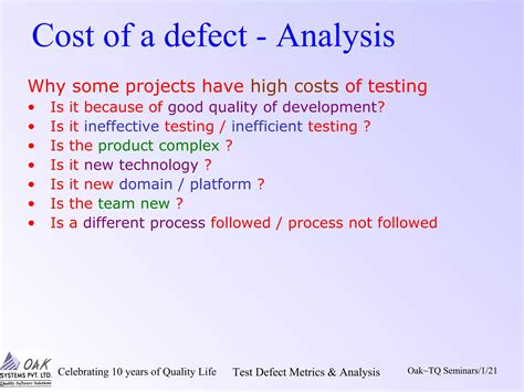Software Testing Defect Metrics Analysis PPT