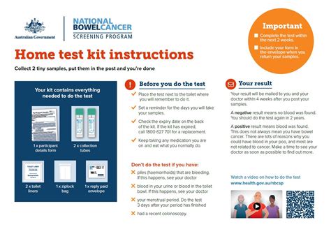 National Bowel Cancer Screening Program Home Test Kit Instructions