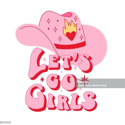 하트가 있는 레트로 핑크 카우걸 모자 소녀 따옴표를 가자 카우보이 서부와 와일드 웨스트 테마 개척시대의 서부에 대한 스톡 벡터 아트 및 기타 이미지 Istock