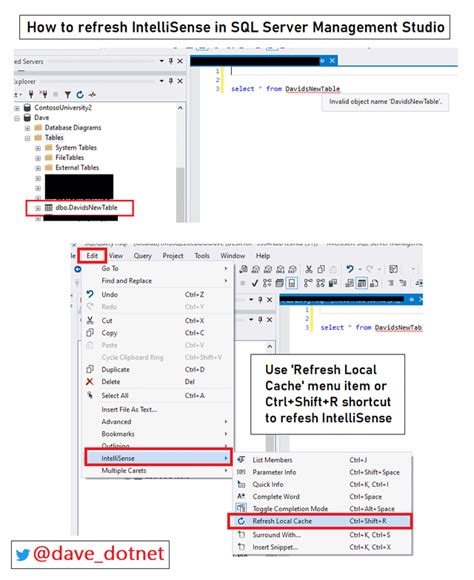 How To Refresh Intellisense In Sql Server Management Studio Ssms R