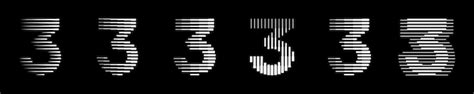 Premium Vector Set Numbers Three 3 Logo Lines Abstract Modern Art