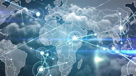 Descarga Gratis Vídeos De Stock De Animación De La Red De Conexiones Sobre El Mapa Mundial
