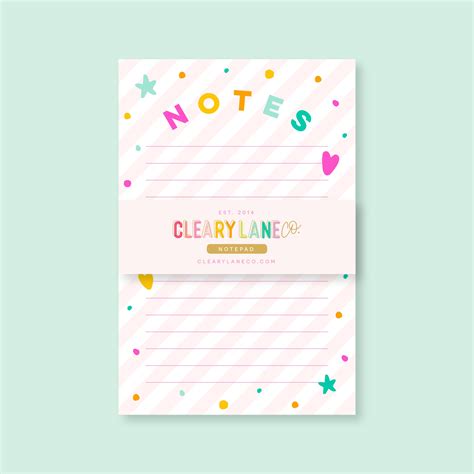 Small Notepad Pink Stripes Cleary Lane Co