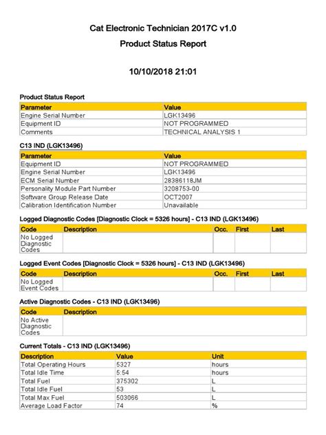 C13 Engine Parameter 2 Pdf Throttle Turbocharger