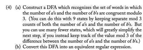Solved 4 A Construct A Dfa Which Recognizes The Set Of