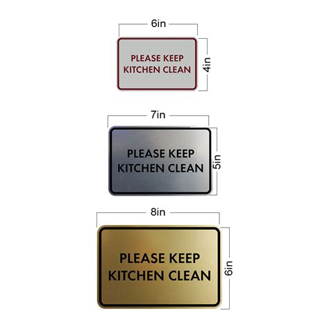 Classic Framed Please Keep Kitchen Clean Sign White Large
