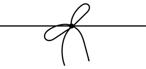 Bow On Gift Ribbon String Black Silhouette Vector Image
