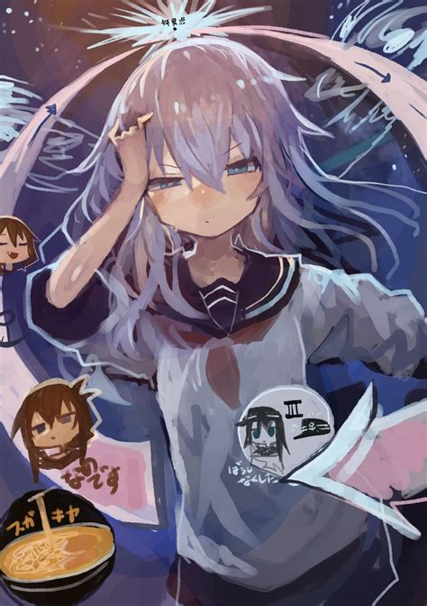 Hibiki Inazuma Ikazuchi And Akatsuki Kantai Collection Drawn By