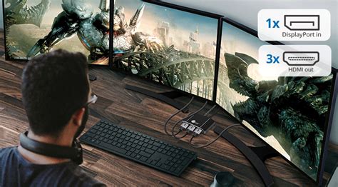 Triple K DisplayPort To HDMI MST Hub Splitter