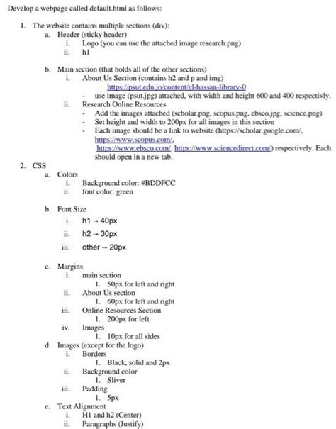 Solved Develop A Webpage Called Defaulthtml As Follows 1
