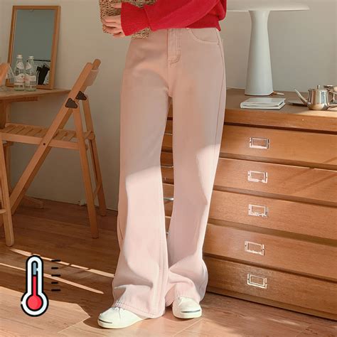 아더먼데이 밍크기모💜와이드팬츠 필링 융기모 컬러팬츠 와이드핏 여자면바지 겨울팬츠 워싱 하이웨스트 오버팬츠 밍크바지