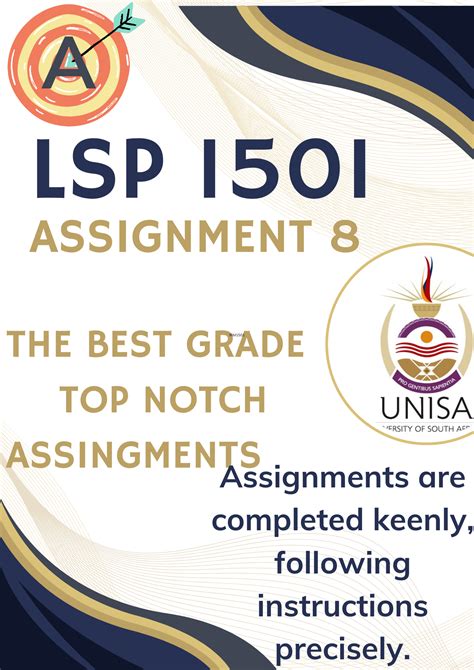 Lsp1501 Assignment 8 Portfolio Complete Answers 2025 Due 5 September 2025 100 Correct
