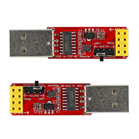 getuscart stemedu 2pcs usb to esp8266 adapter module ch340g esp01 programmer wireless