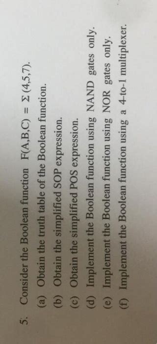 solved 5 consider the boolean function a obtain the truth