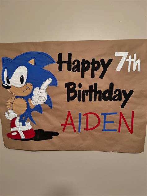 Sonic Birthday Sonic Party Banner Sonic The Hedgehog Sonic Craft Banner Sonic Birthday Party