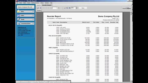 Lynx Software Using Reorder Levels Demonstration Youtube