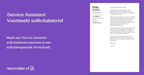 Service Assistent Sollicitatiebrief Voorbeelden Sjabloon And 20 Tips