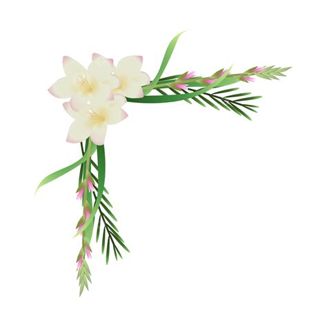 Gambar Sudut Vektor Latar Belakang Bingkai Dekorasi Bunga Bunga Png Gratis Dan Bunga Orne