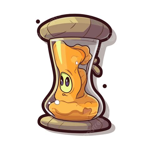 눈이 보이는 모래시계에 앉아 있는 주황색 만화 캐릭터 벡터 모래시계 상표 만화 Png 일러스트 및 벡터 에 대한 무료 다운로드 Pngtree
