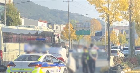 도로 달리던 승용차 전복20대 운전자 부상