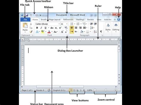Word Ms Word 2016 Interface Parts And Meanings