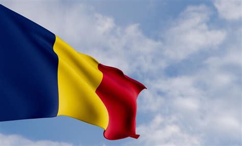 Premium Photo National Flag Chad On The Background Of Clouds Fabric