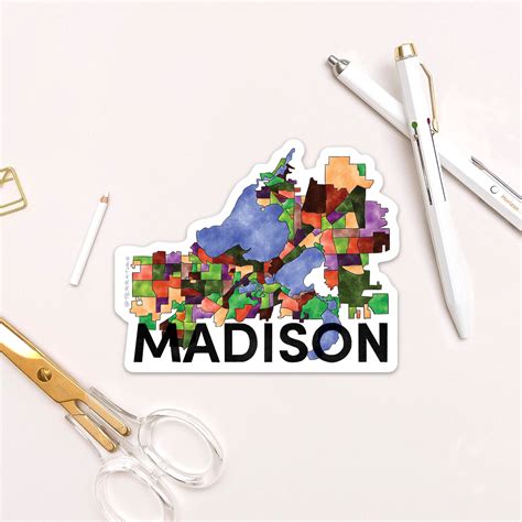 Madison Neighborhoods Sticker — Terratorie Maps Goods