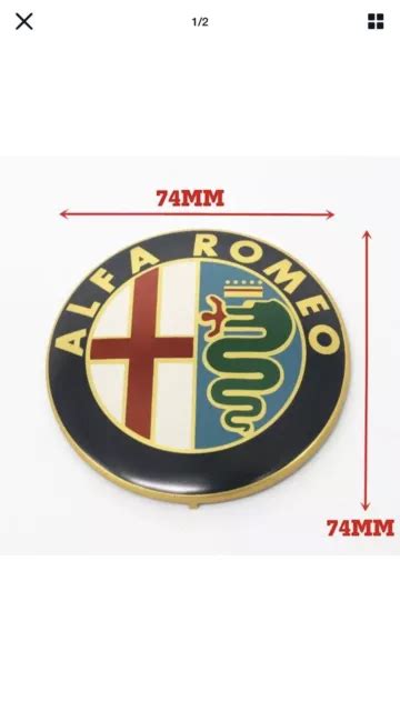 2PCS LOGO EMBLÈME Insigne Alfa Romeo Métal Or Stickers Capot Coffre