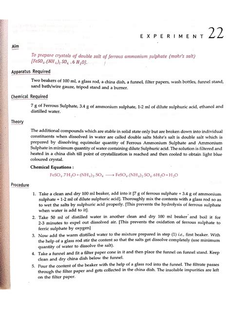 Chemistry Practical Part 1 Pdf
