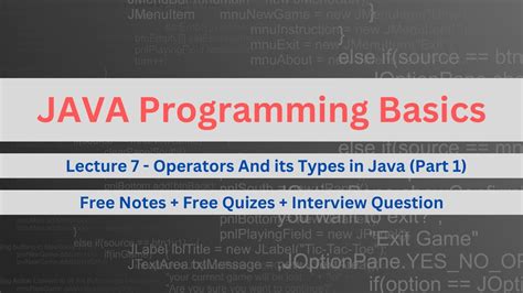 Java Tutorial : Operators & Types | Part 1 | Lecture 7 | Arithmetic ...
