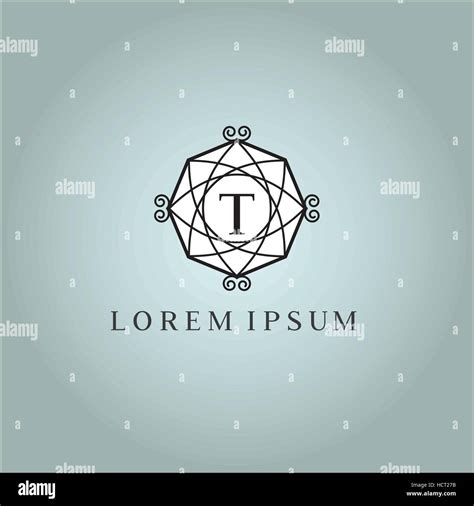 T Letter Vector Logo Design Template Luxury Monogram For Hotel