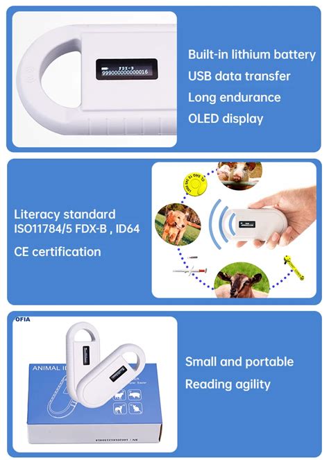 247 Oled White Animal Microchip Scanner With Built In Buzzer Rfid