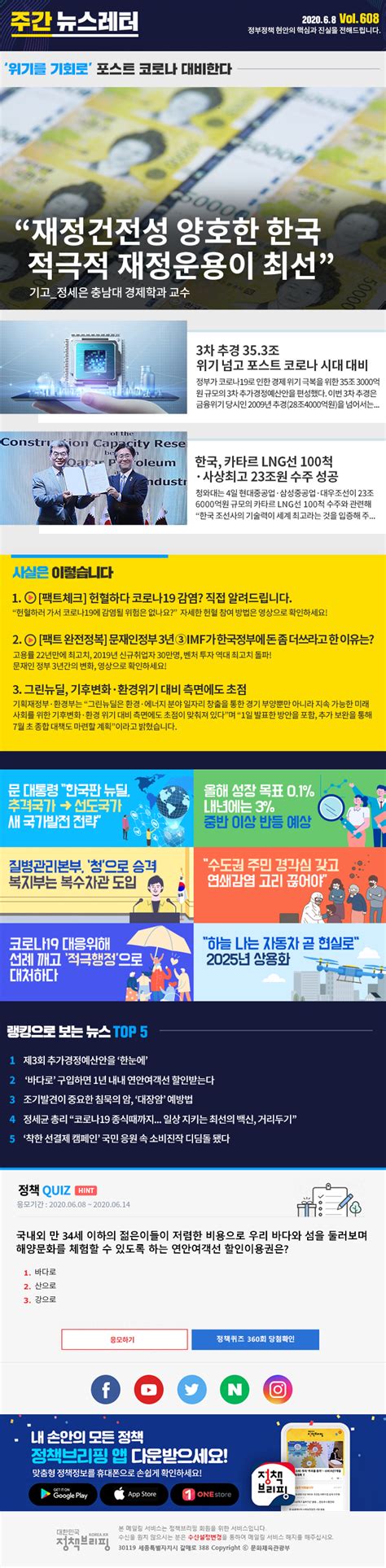 Vol608 “재정건전성 양호한 한국적극적 재정운용이 최선” 뉴스레터 목록보기 뉴스레터 구독and참여 대한민국