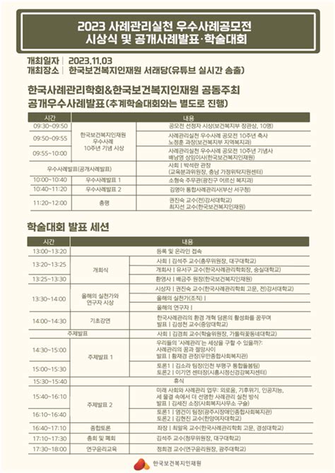한국보건복지인재원 2023년 사례관리실천 우수사례공모전 시상식 및 공개사례발표 개최
