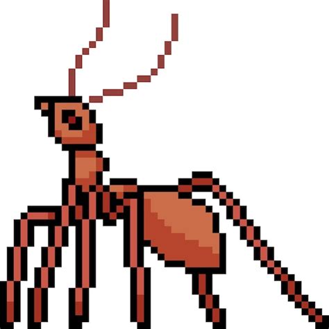 Premium Vector Pixel Art Of Small Red Ant