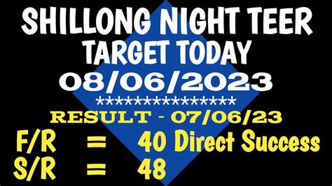Shillong Night Teer Target Today 08 06 2023 Teer Result Youtube