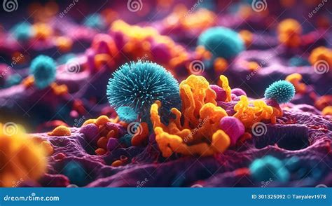 Multi Colored Microorganisms Microbe Infection Bacteria Microbiology