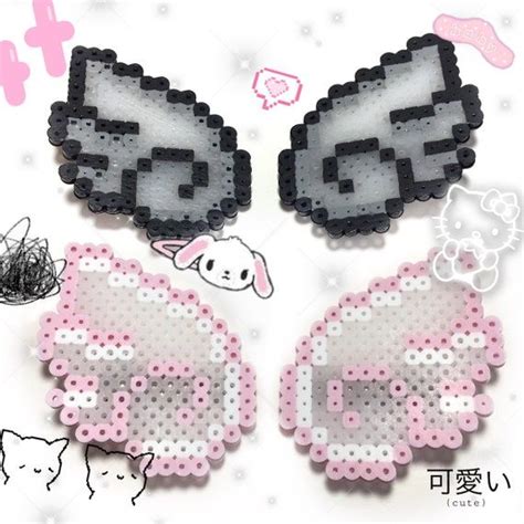 Angel Wing Hair Clips Grunge Pastel Kandi Hair Clips Etsy Perler