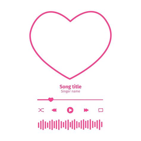 Music Player Interface With Buttons Loading Bar Sound Wave Sign And
