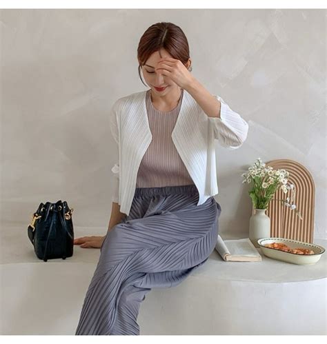 샵앤 트리코트 국산 여성 노카라 오픈 여름 아우터 긴팔 볼레로 가디건 Ble Wjk 3543 블랙 티몬
