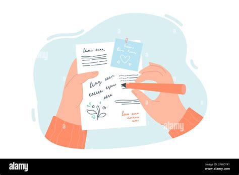 Person Writing Love Letter Flat Vector Illustration Stock Vector Image