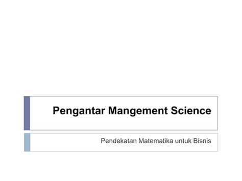 1. management science | PPT