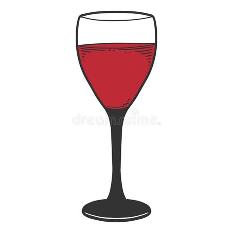 Wine Glass Vector Concept In Doodle And Sketch Style Stock