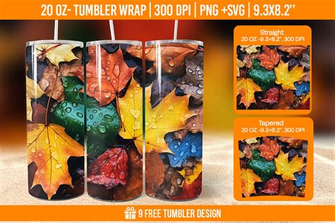 Autumn Stained Glass Tumbler Design Graphic By Hassanaasi001 · Creative