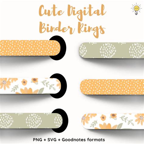 Digital Binder Rings Coils PNG SVG Goodnotes For Planners Books Diaries Personal Or